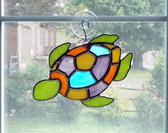 Turtle stained glass | Etsy