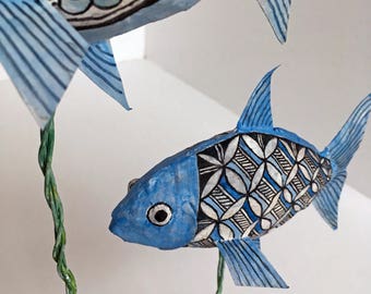 Paper mache fish | Etsy