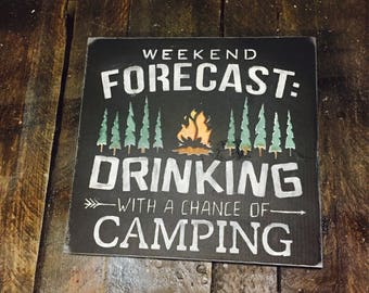 Weekend Forecast camping with a chance of drinking svg