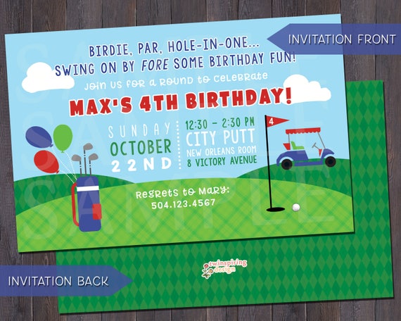 Putt-Putt Mini Golf Birthday Party Invitations and/or Thank