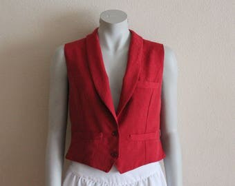 Red waistcoat | Etsy