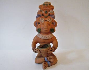 Aztec clay figurine | Etsy