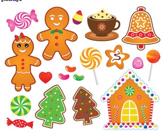 Gingerbread clip art | Etsy