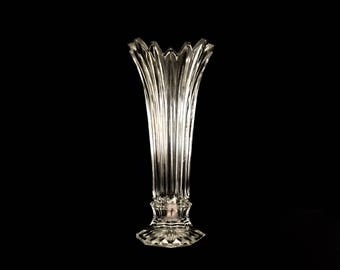 Vintage crystal vase | Etsy
