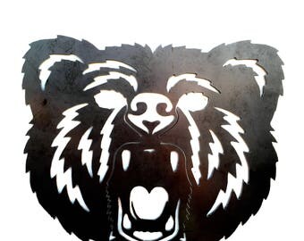 Bear metal wall art | Etsy