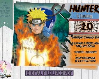 Naruto invitation | Etsy