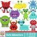 Cute Monsters clipart set personal and commercial use vector