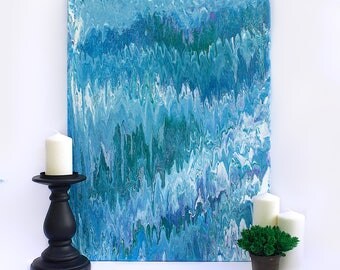 Turquoise painting | Etsy