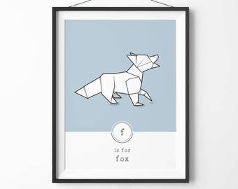 Geometric fox | Etsy