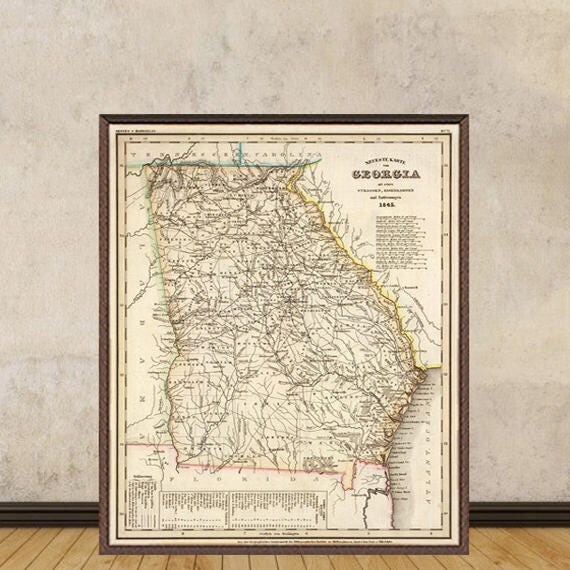 Georgia map print Old map of Georgia Historic maps