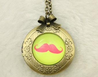 Mustache Necklace Hipster Jewelry Silver Plate 0478S1IN