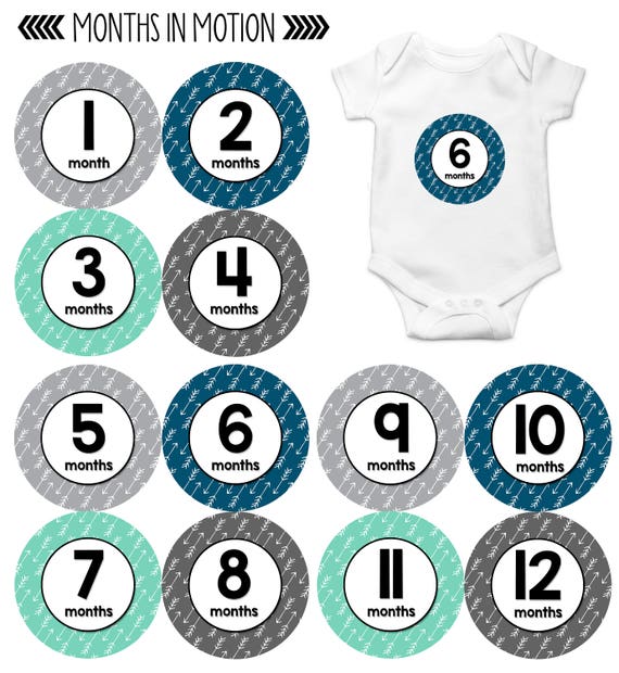 Baby Boy Month Stickers Monthly Baby Sticker Monthly Baby