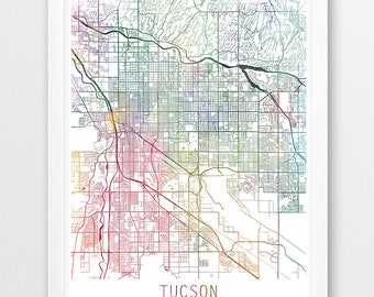 Tucson street map | Etsy
