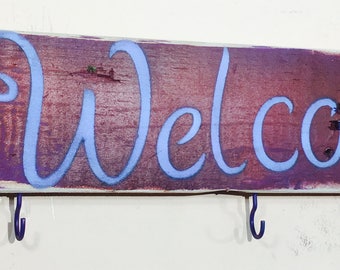 Wooden welcome sign | Etsy