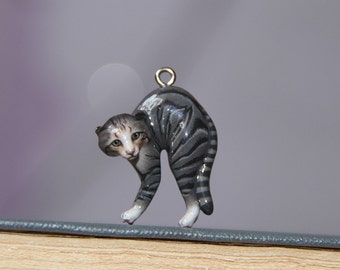 Hand Painted Stoat Ring / Animal Jewerly Stoat Art The