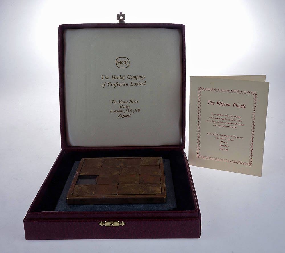 Vintage Brass 15 Puzzle The fifteen Puzzle The Henley