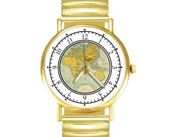 World map watch | Etsy