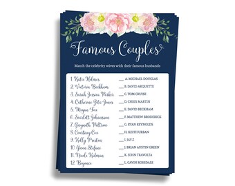 Famous couples game | Etsy