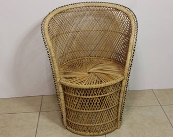 Wicker fan chair | Etsy