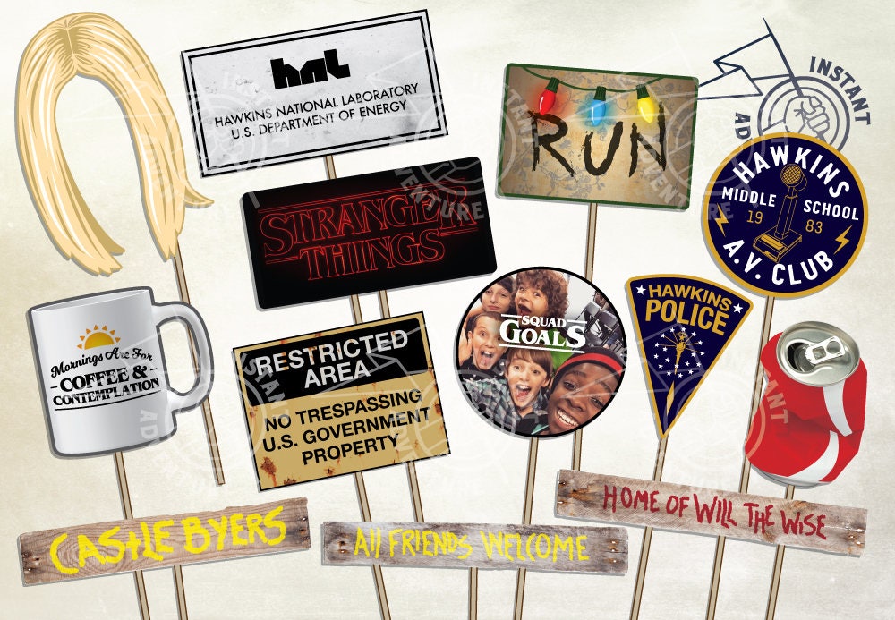 Stranger Things Photobooth Props Set 2 Digital Download