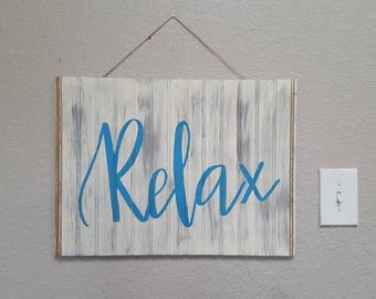 Relax sign | Etsy