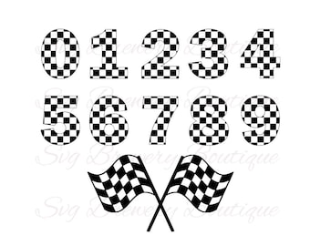 Checkered numbers | Etsy