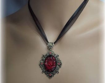 white rose collar tips collar brooch handmade rose