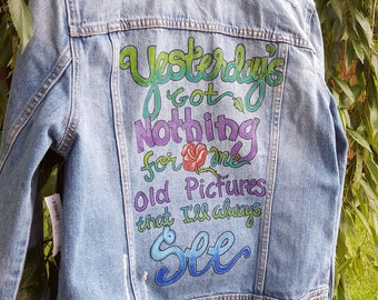 Hand painted denim | Etsy