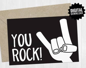 You rock card | Etsy
