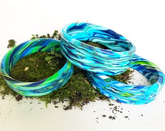 Polymer clay bangle | Etsy