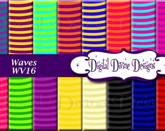 Waves digital paper: OCEAN Scrapbook Paper Sea