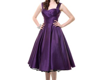 Purple silk dress | Etsy