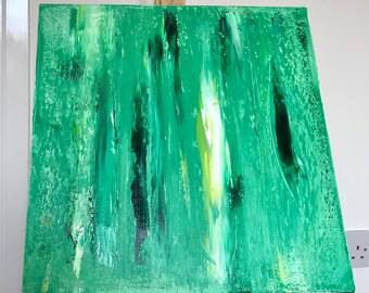 Green abstract art | Etsy