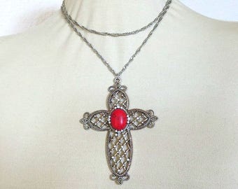Gothic cross pendant | Etsy