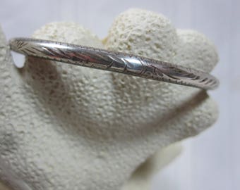 Silver etched bangle | Etsy