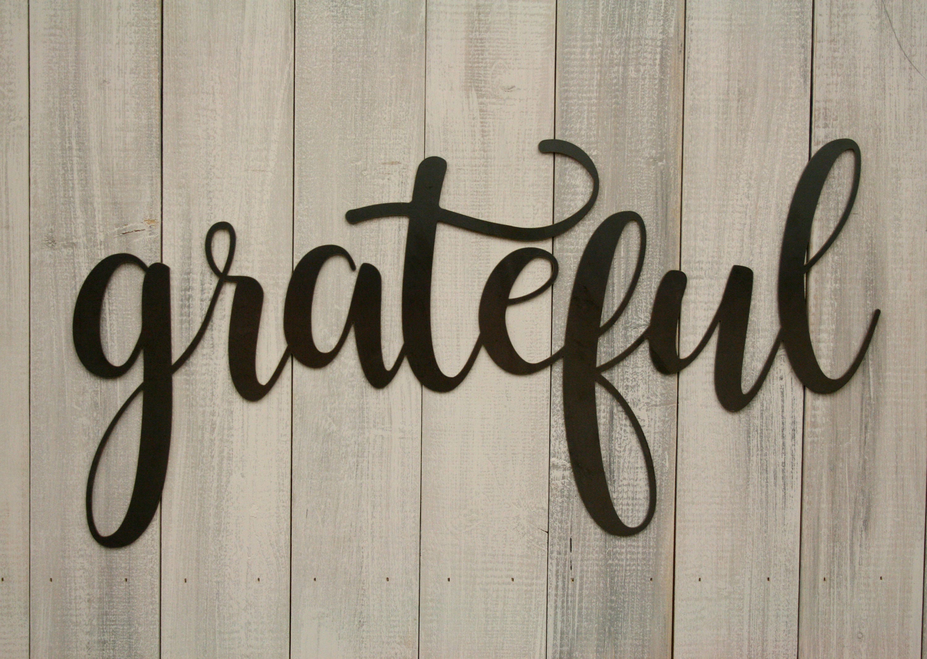 Grateful Sign Word Art Sign Metal Wall Art Cursive Grateful Sign Word Art Sign Metal Wall Art Cursive