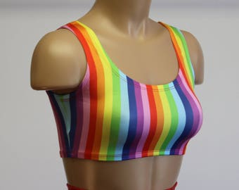 Rainbow rave bra | Etsy