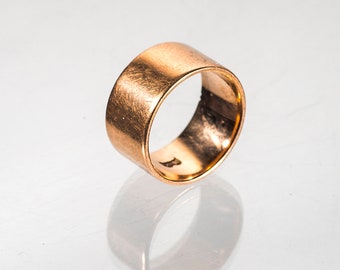 Rose gold wide band | Etsy