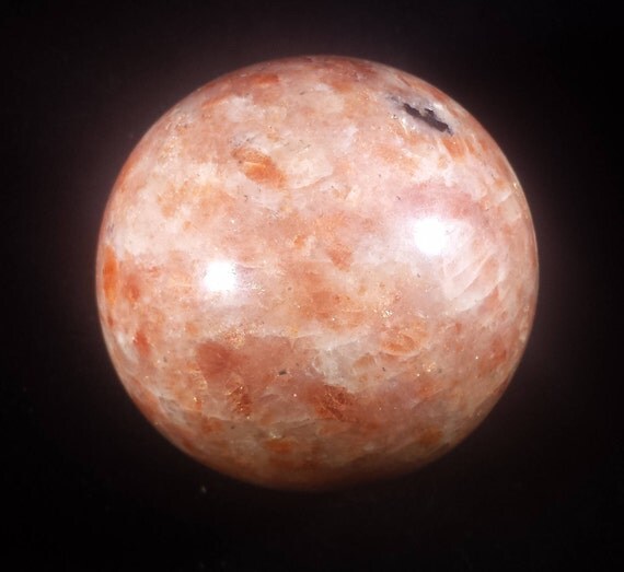 LARGE SUNSTONE SPHERE Natural Stone Hand Carved Gemstone
