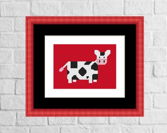Cow cross stitch | Etsy