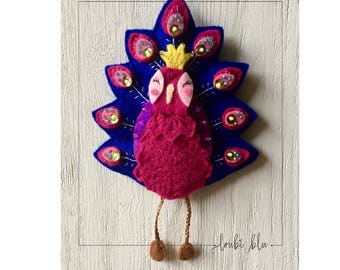 Felt peacock | Etsy