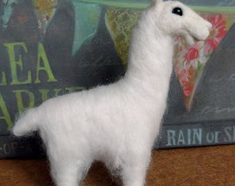 Laura Felt Llama Art Marionette Puppet Handmade toy Stuffed