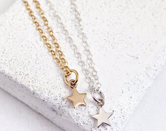 Tiny star necklace | Etsy