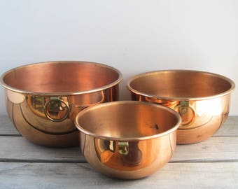Copper mixing bowls | Etsy