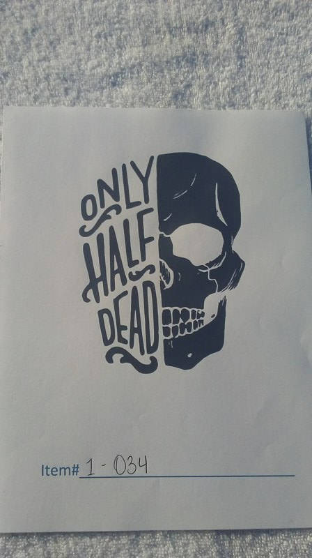 Only Half Dead Skull Vinyl Decal 1-034