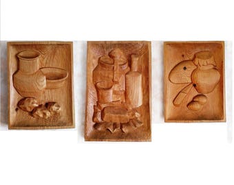 Carved wood panel | Etsy