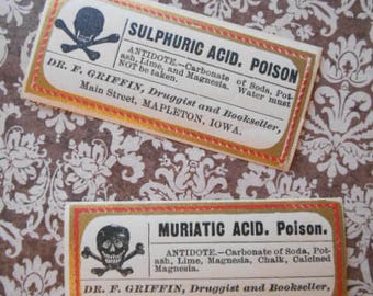 POISON Digital Printable Collage Sheet Antique Apothecary