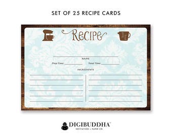 Rustic recipe cards | Etsy