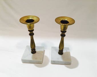 Brass marble candle | Etsy