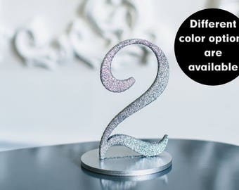Glitter table number | Etsy